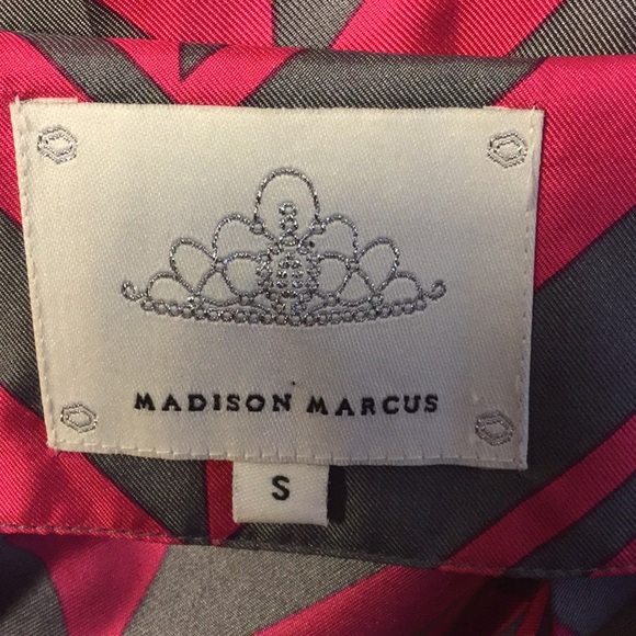 Madison Marcus | Tops | Madison Marcus Gray Pink 0 Silk Belted Tunic ...